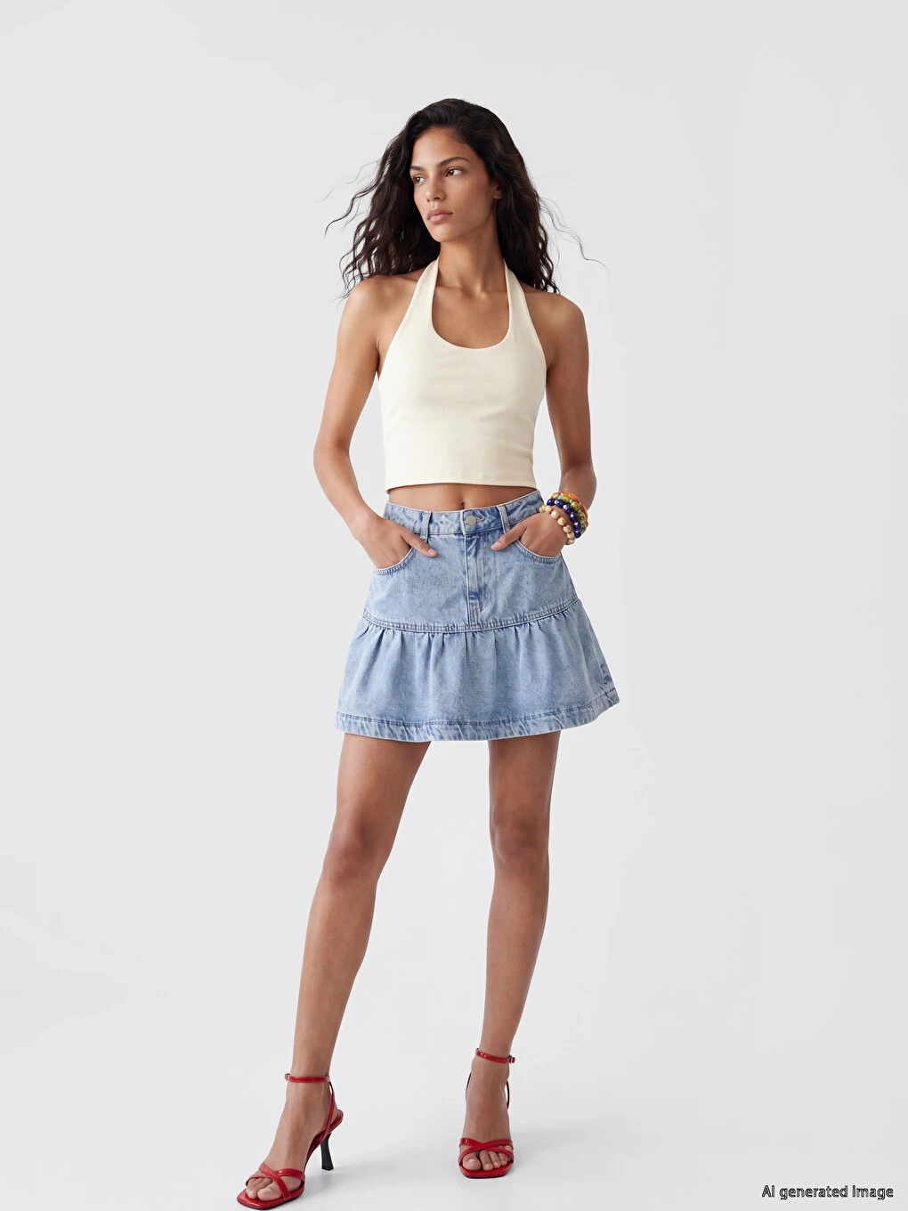 XSIDE Ženska Top Majica Sa Halter Kragnom