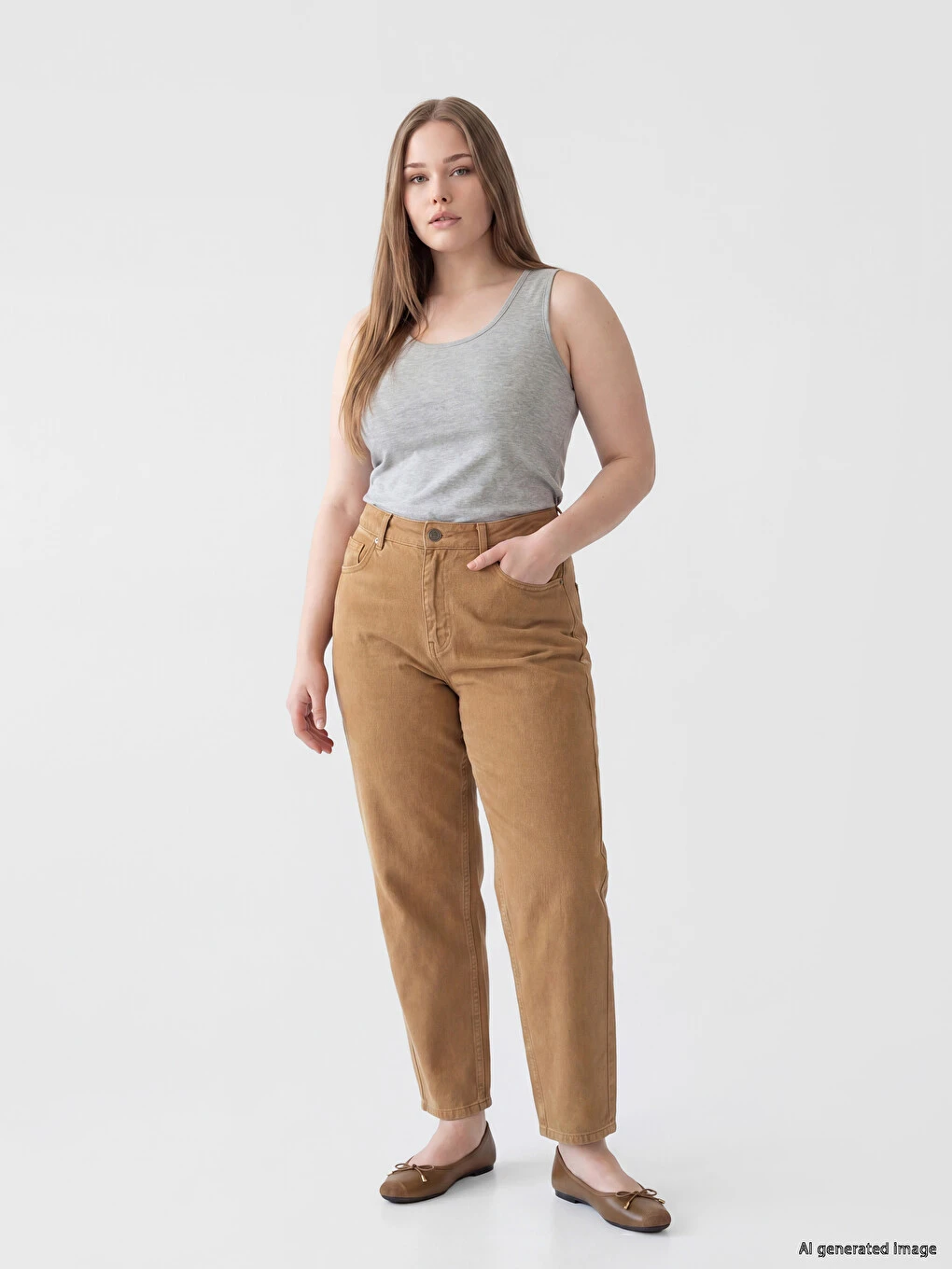 LCWAIKIKI Curve Plus Size U Izrez Ženska Top Majica