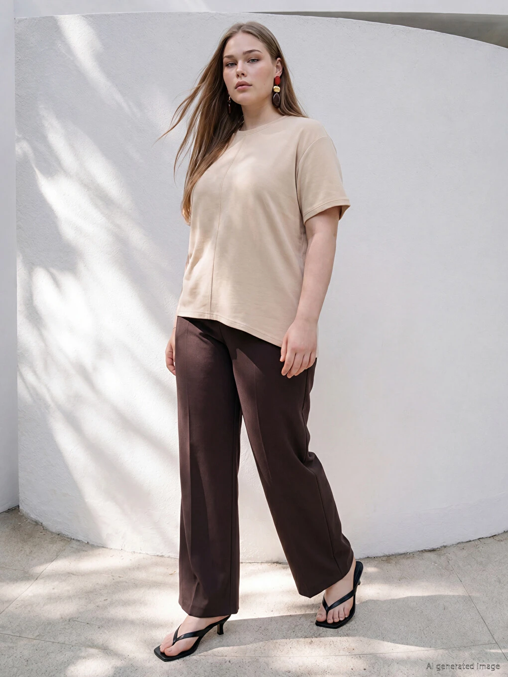 LCWAIKIKI Curve Plus Size Bluza Od Mekanog Materijala Asimetričnog Kroja