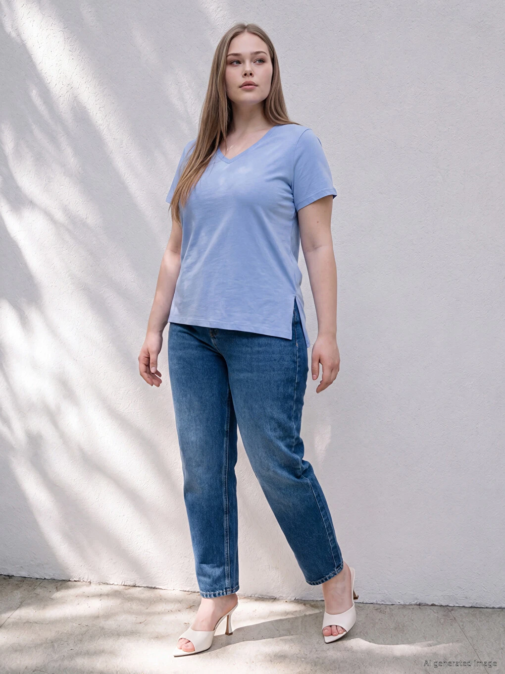 LCWAIKIKI Curve Plus Size 100% Pamuk Ženska Majica