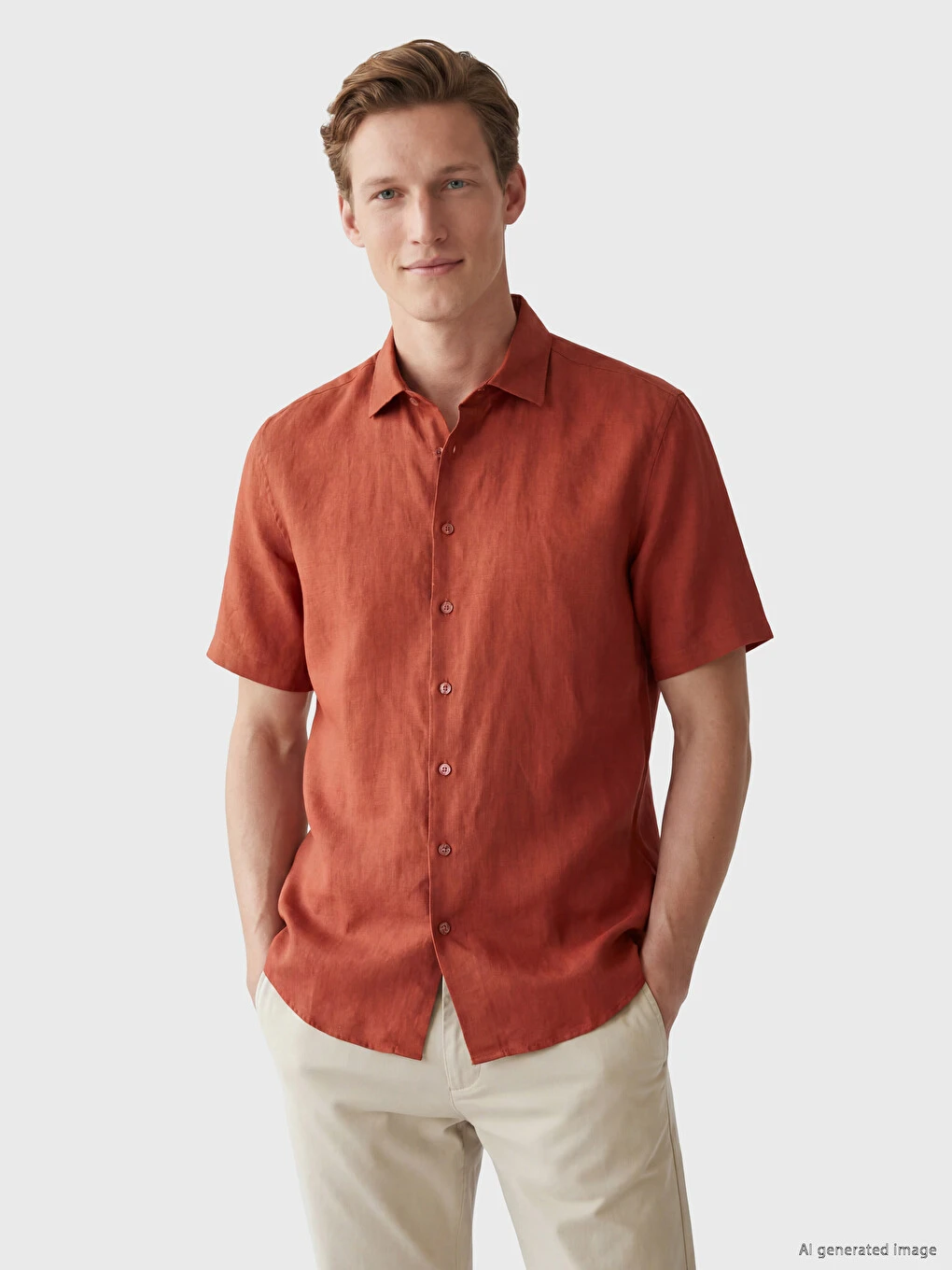 SOUTHBLUE Regular Fit %100 Lan Muška Košulja