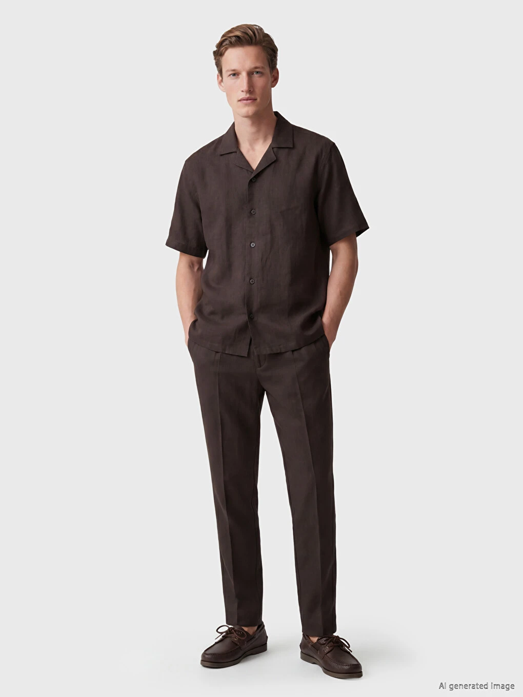 SOUTHBLUE Loose Fit %100 Lan Muška Košulja