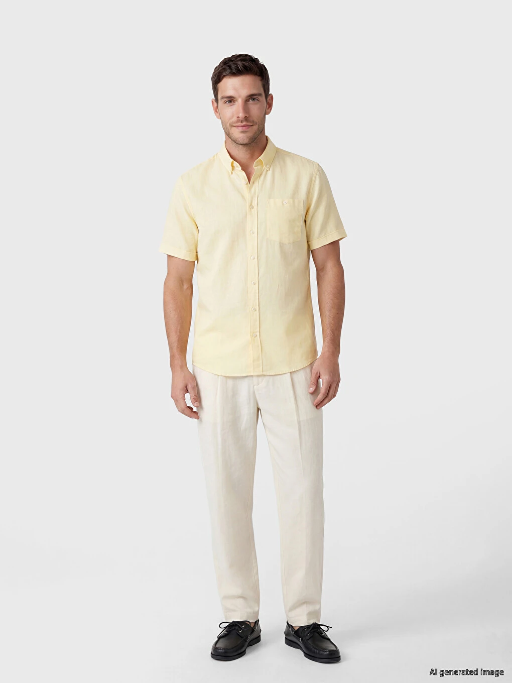 LCWAIKIKI Classic Regular Fit Muška Košulja Od Mešavine Lana