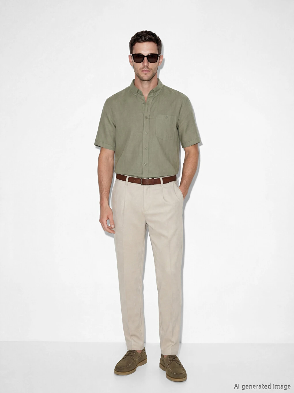 LCWAIKIKI Classic Regular Fit Muška Košulja Od Mešavine Lana