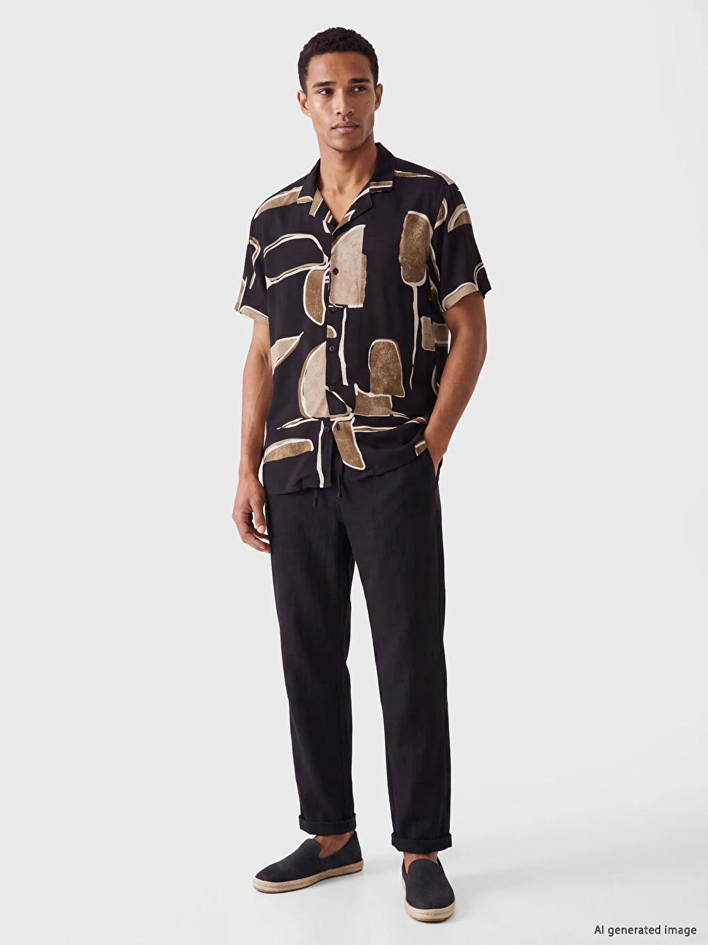 LCW ECO Slim Fit Dezenirana Muška Košulja Od Viskoze