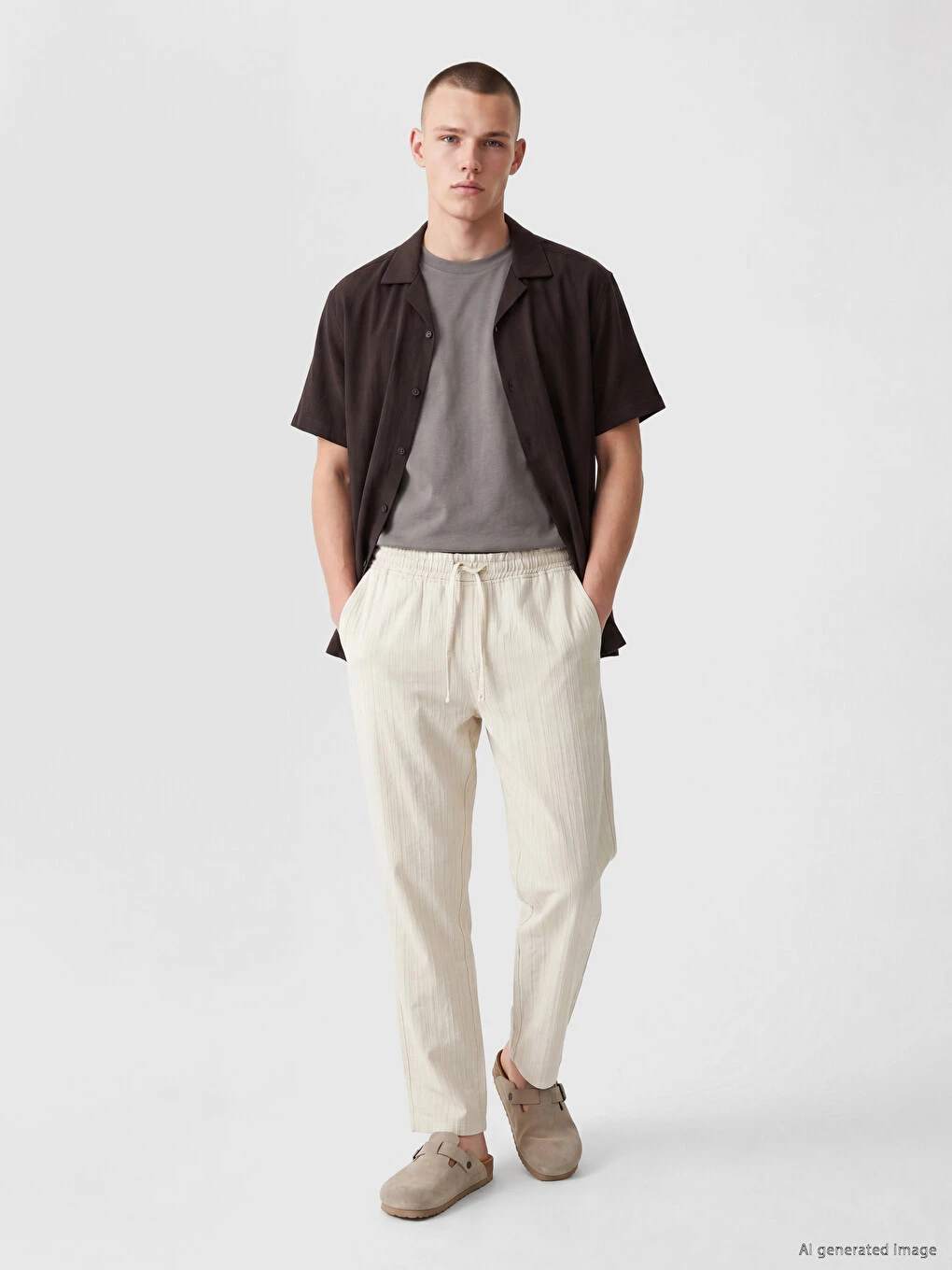 XSIDE Regular Fit Teksturirane Muške Pantalone