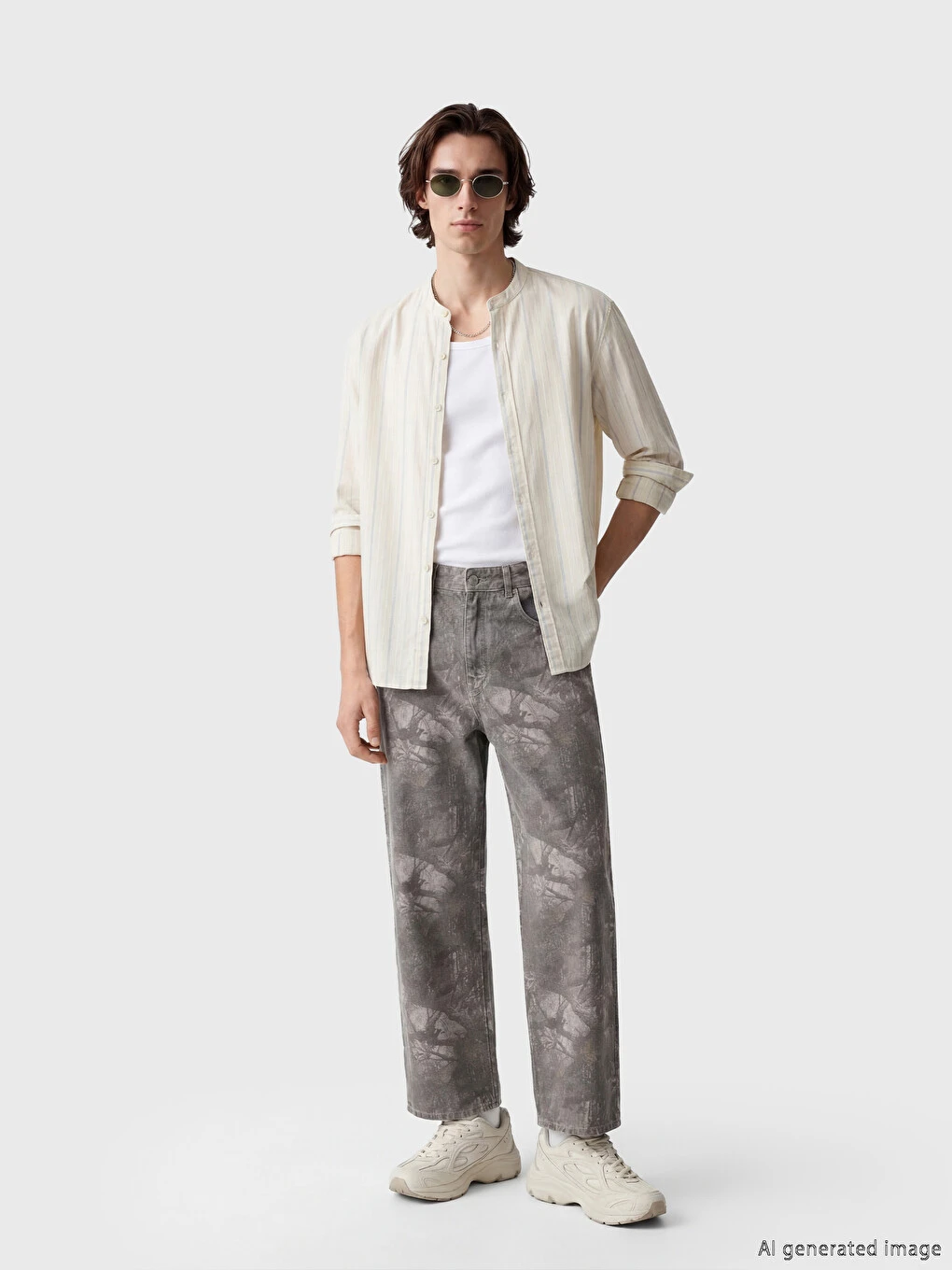 XSIDE Regular Fit Muška Košulja Od Poplin Materijala Sa Ruskom Kragnom