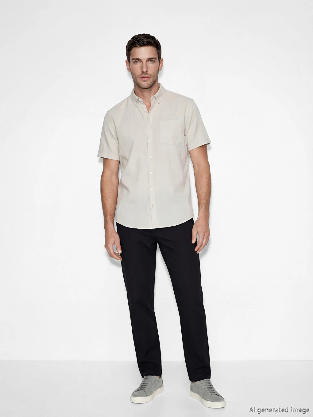 LCWAIKIKI Classic Regular Fit Muška Košulja Od Mešavine Lana