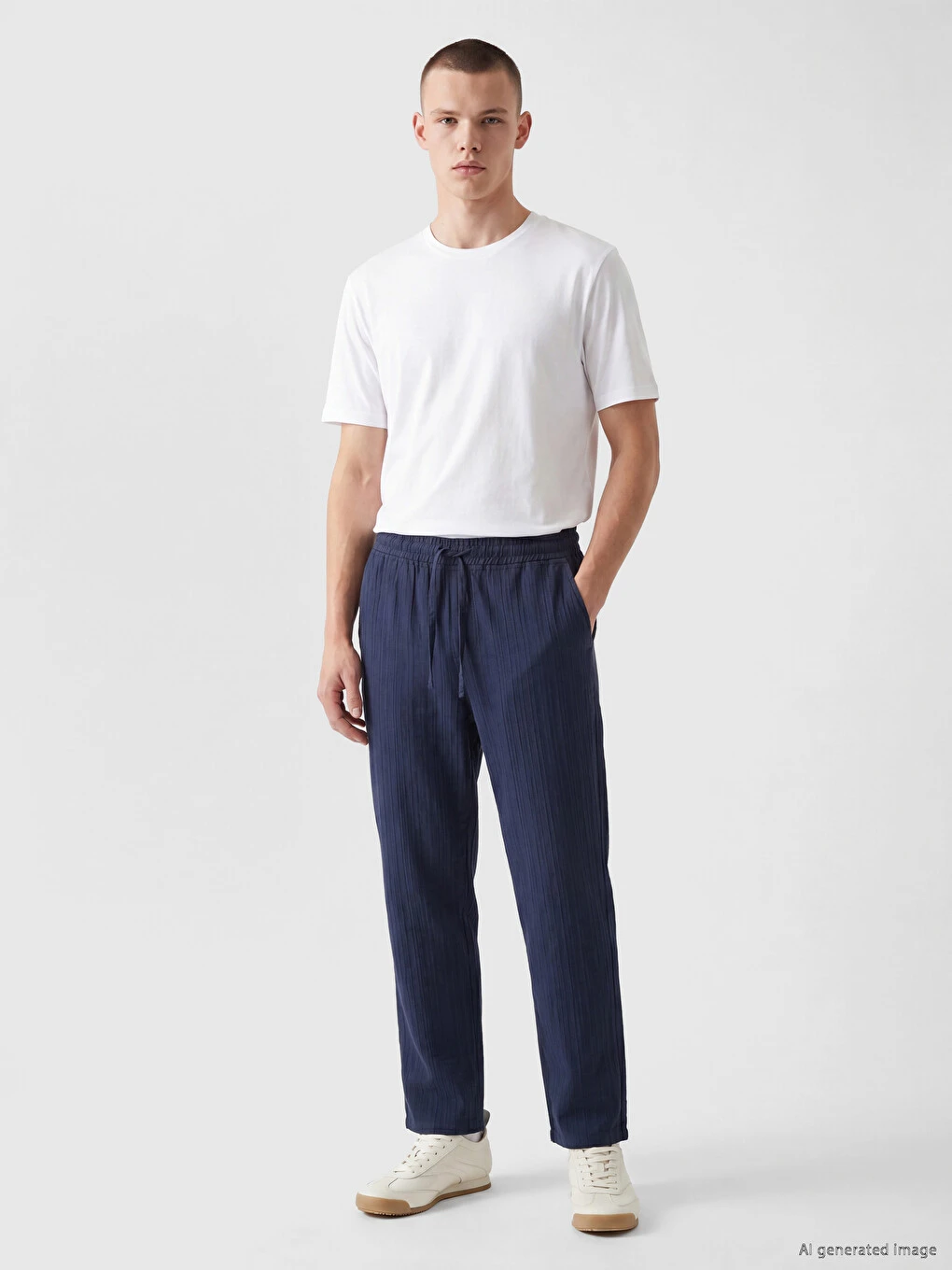 XSIDE Regular Fit Teksturirane Muške Pantalone