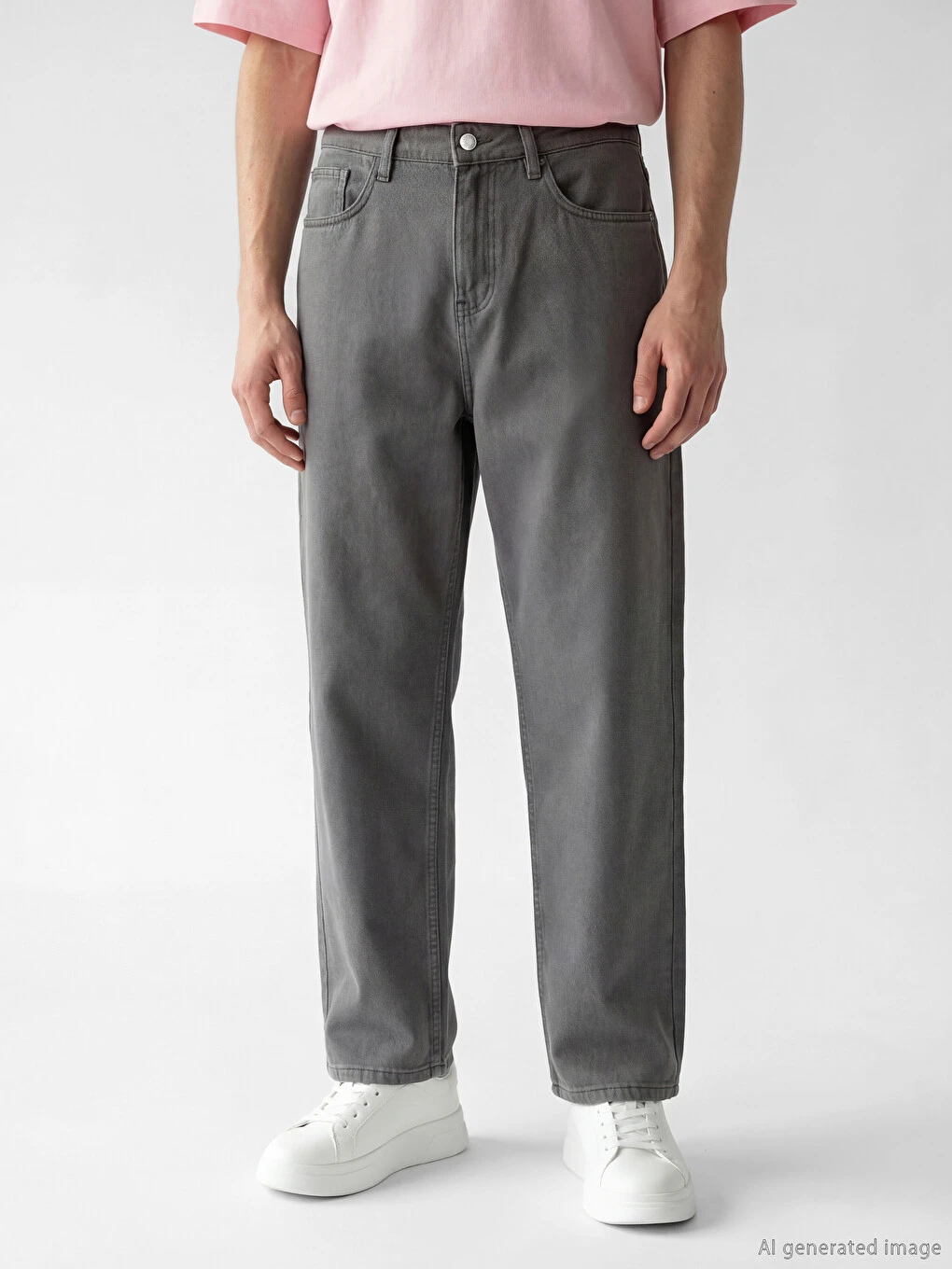 XSIDE Muške Pantalone Od Gabardina Širokog Kroja