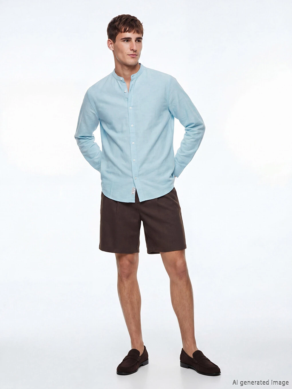 LCW Vision Regular Fit Muška Košulja Od Mešavine Lana