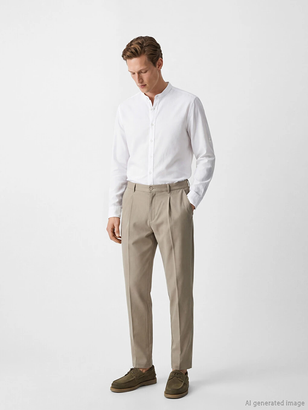 SOUTHBLUE Slim Fit Muška Osnovna Košulja Od Dobi Tkanine