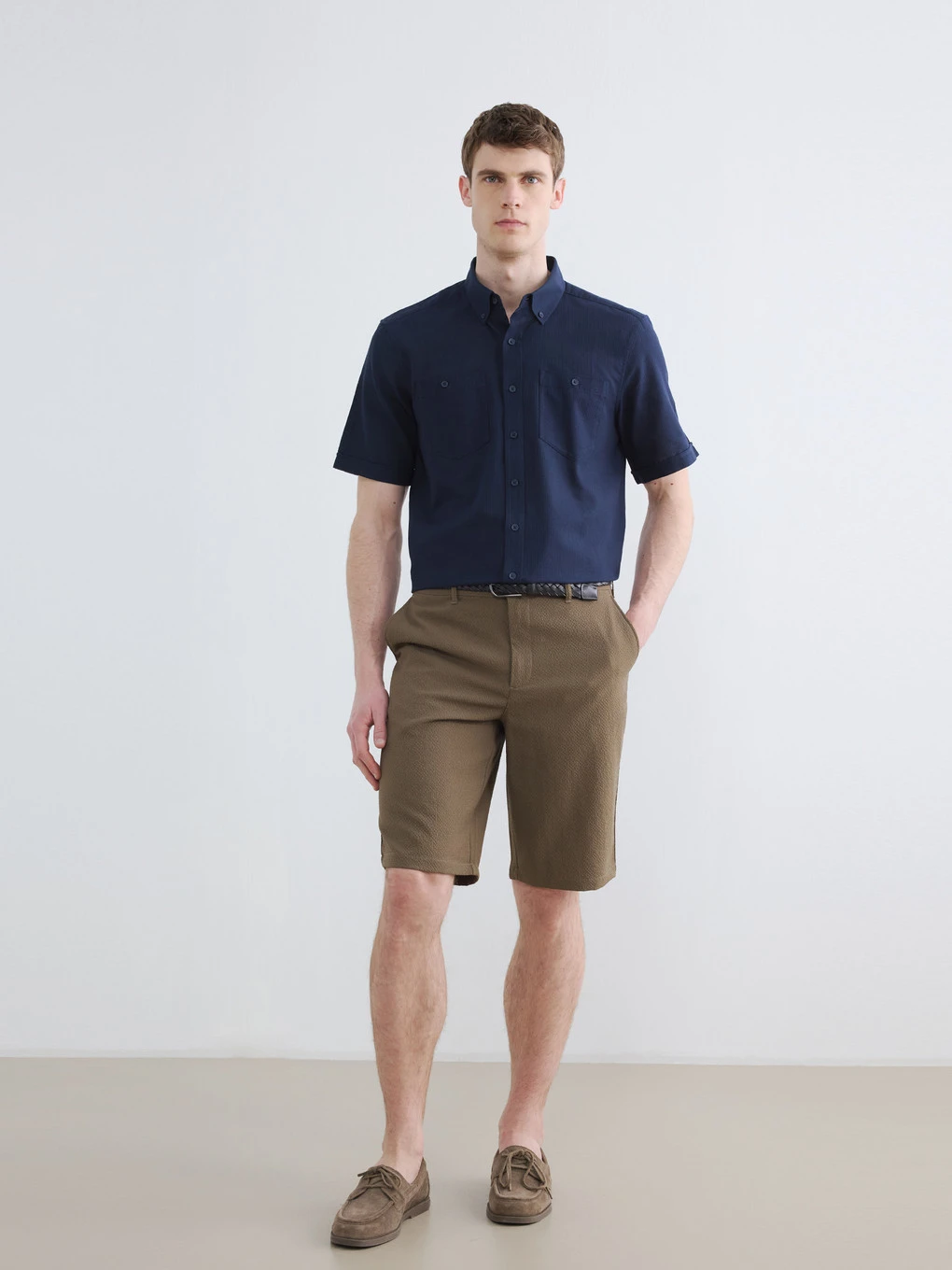 LCWAIKIKI Classic Regular Fit Muška Košulja Sa Kratkim Rukavima Sa Teksturom