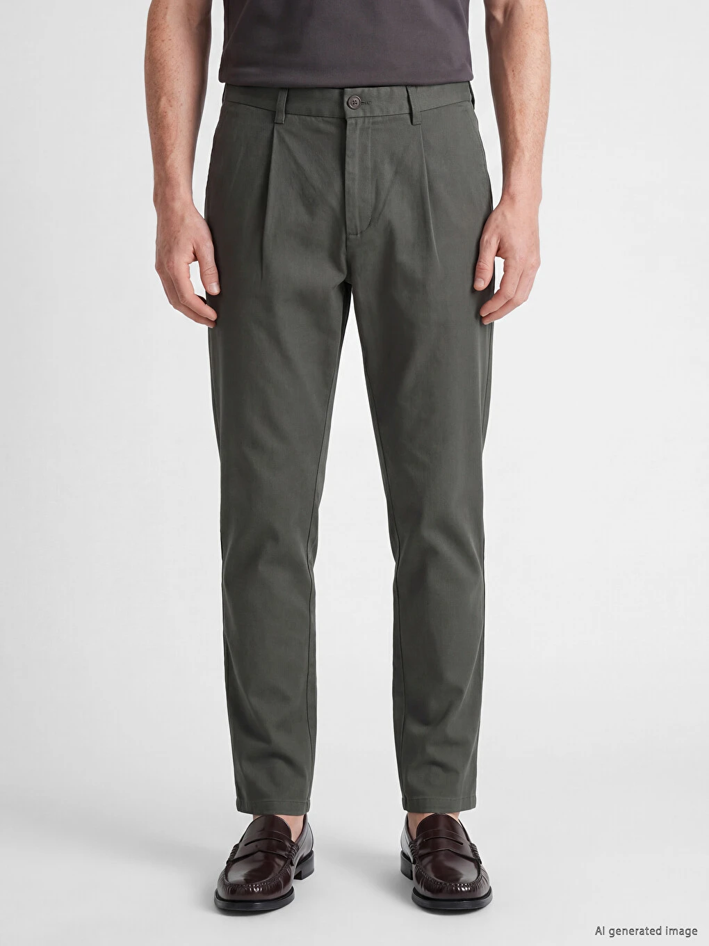 SOUTHBLUE Regular Fit Muške Plisirane Pantalone Od Gabardina