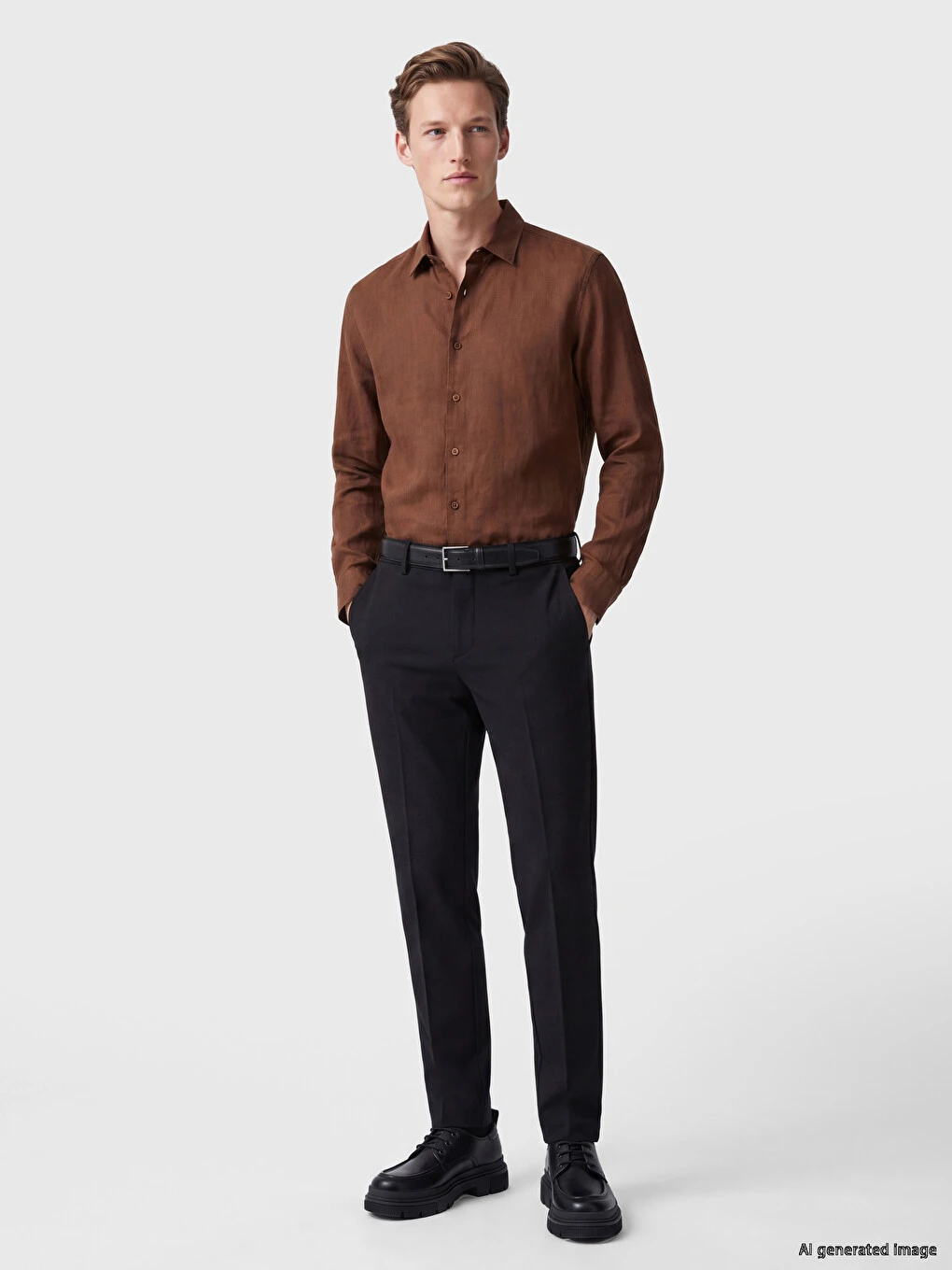 SOUTHBLUE Regular Fit %100 Lan Muška Košulja