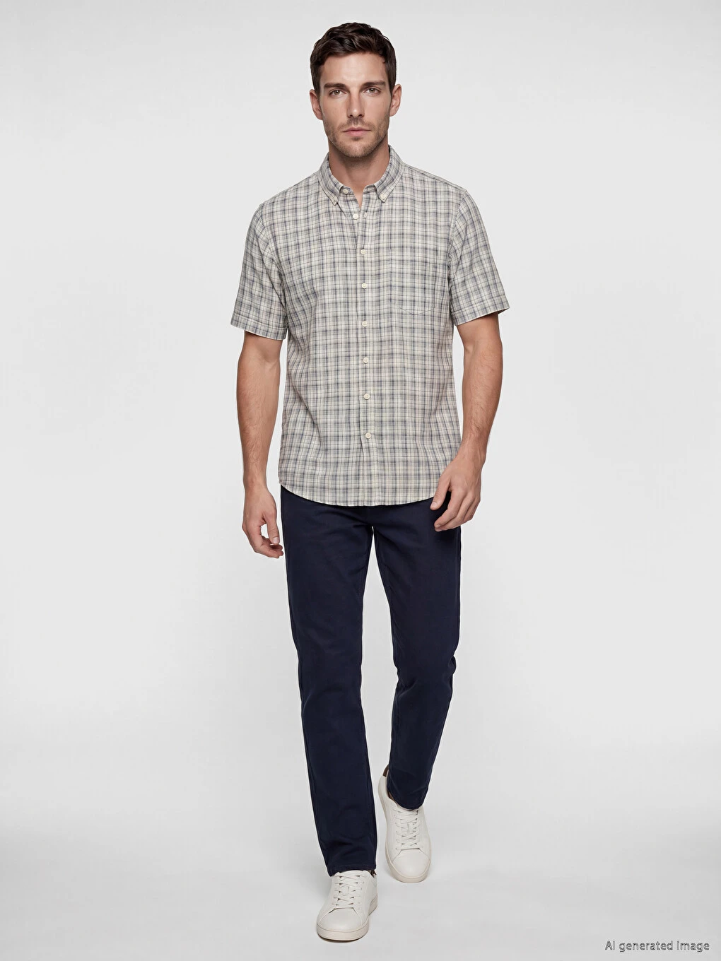 LCWAIKIKI Classic Regular Fit Karirana Muška Košulja Od Poplina