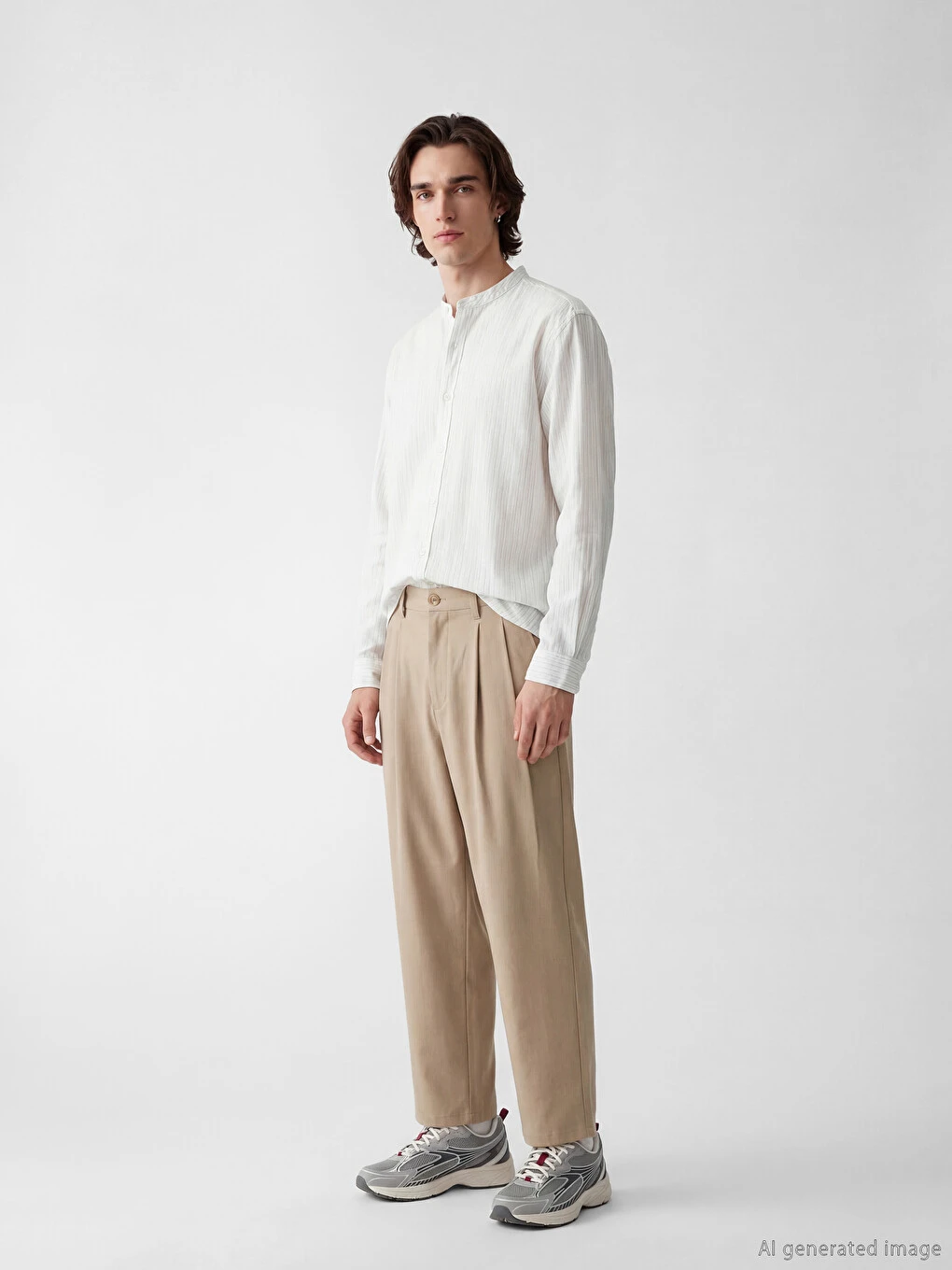 XSIDE Regular Fit Muška Košulja Od Poplin Materijala Sa Ruskom Kragnom