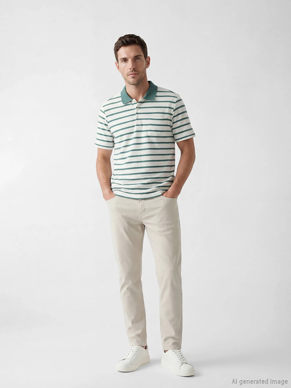 LCWAIKIKI Classic Muška Prugasta Polo Majica