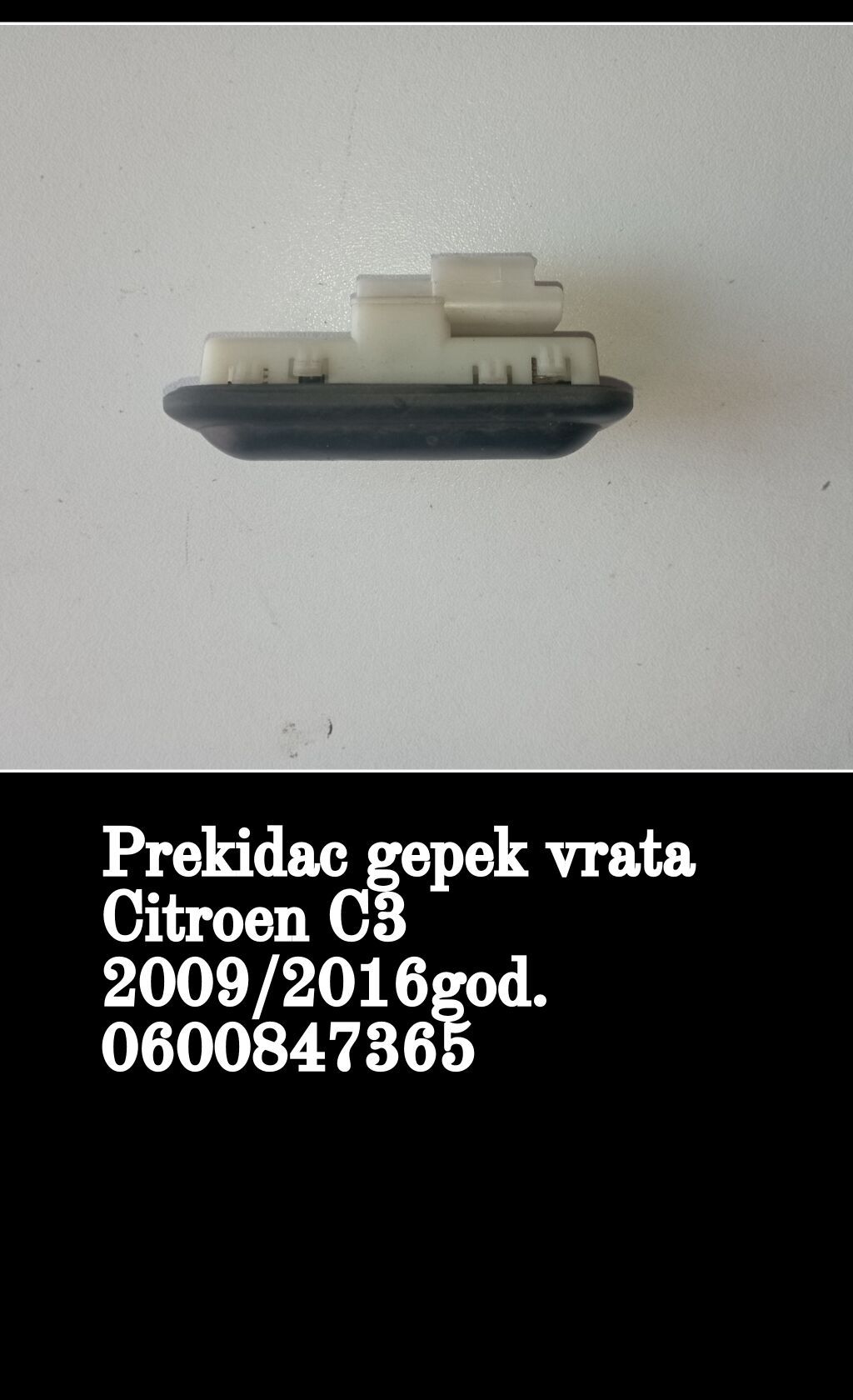 Prekidač gepek vrata za Citroën C3, kompatibilan sa modelima