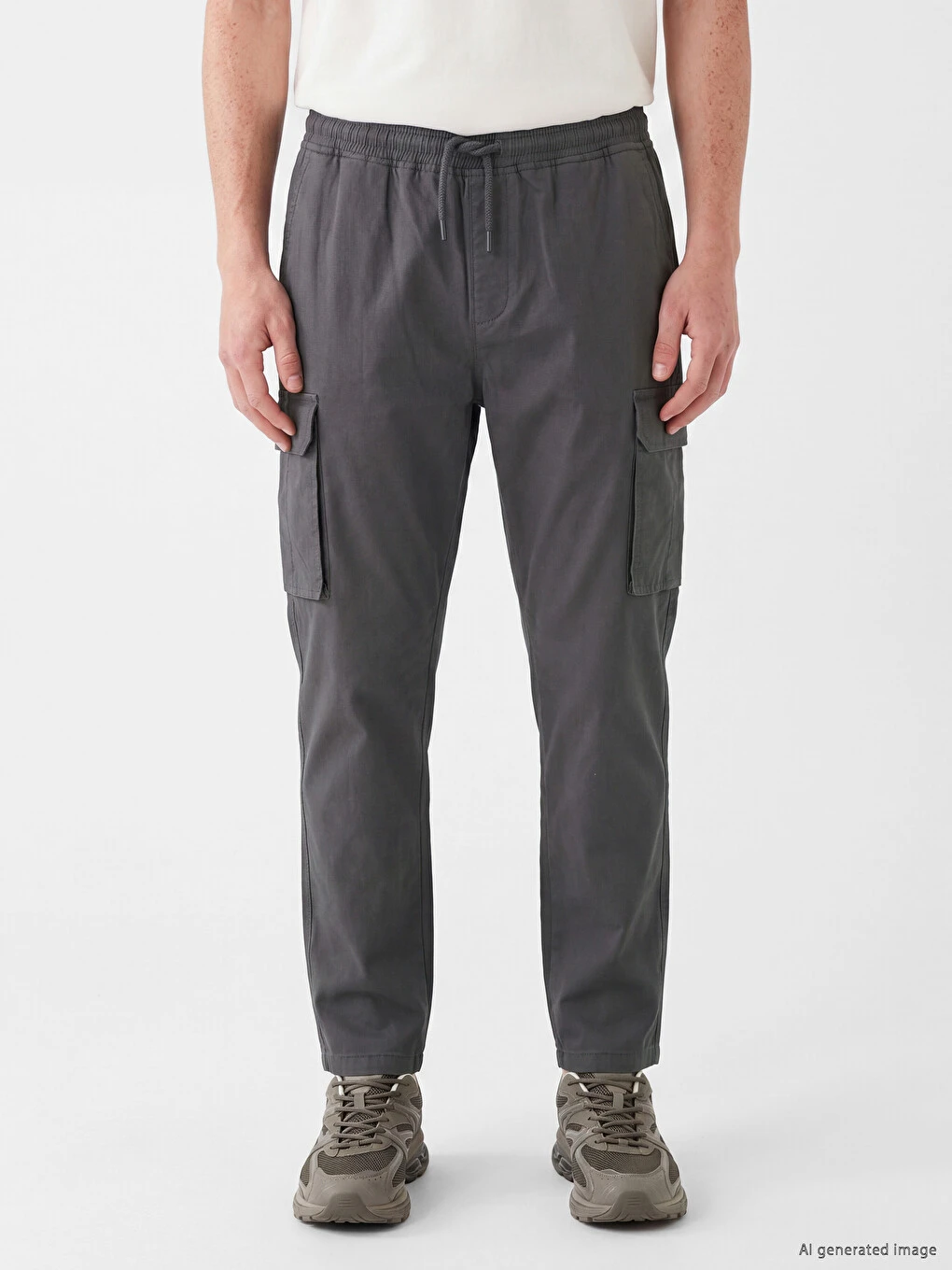XSIDE Opušteni Kroj Poplin Muške Cargo Pantalone