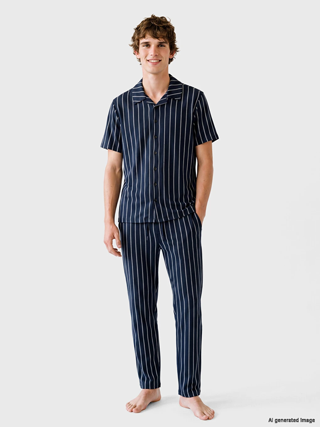 LC WAIKIKI Regular Fit Prugasti Muški Pidžama Komplet