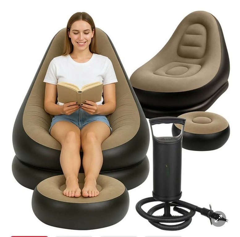 GARDLOV ergonomski set na naduvavanje – fotelja + tabure + pumpa