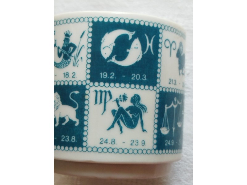 Stara porcelanska šolja HOROSKOP – znaci zodijaka