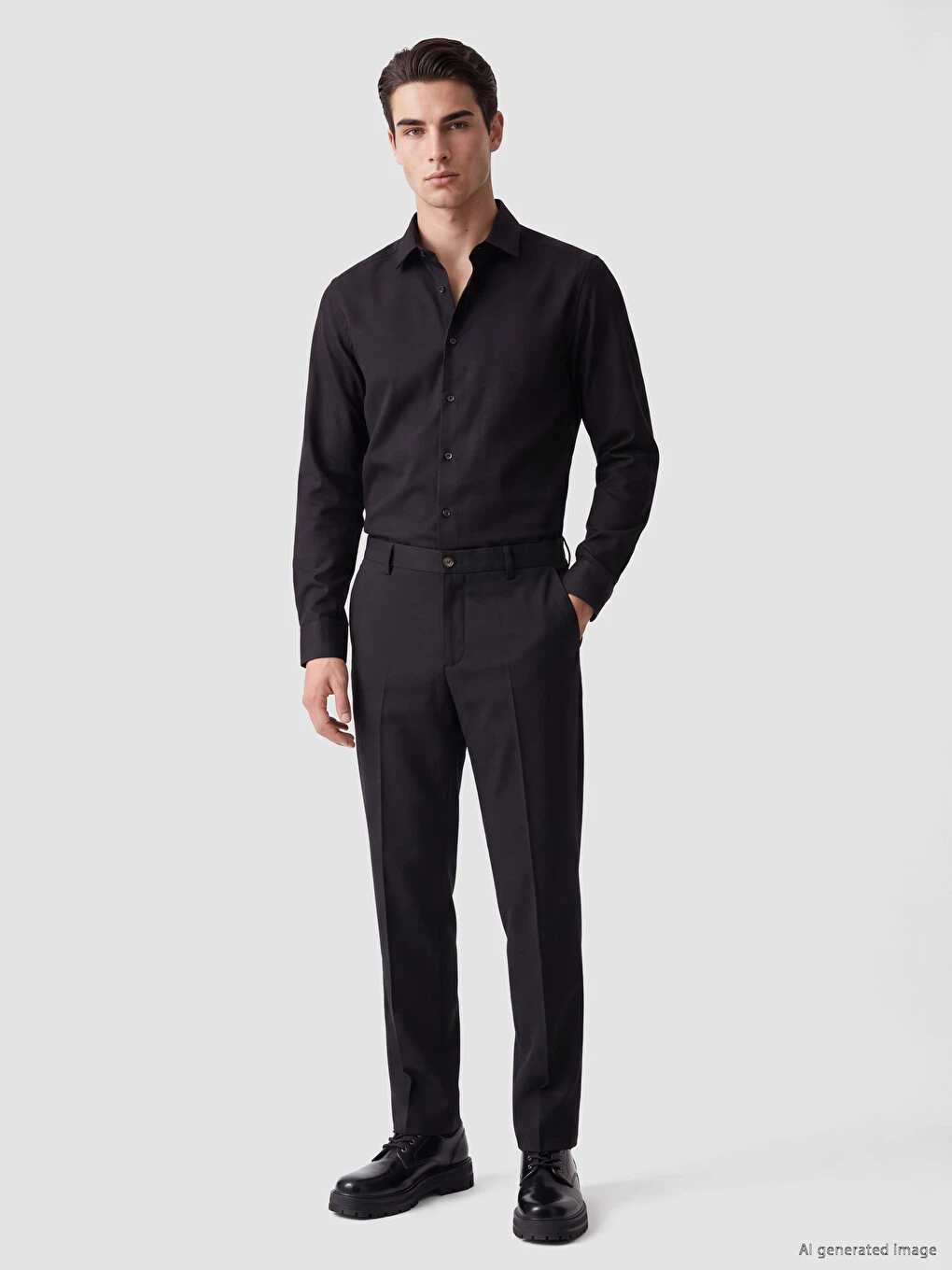 LCW BUSINESS Slim Fit Muška Košulja Od Dobi Tkanine