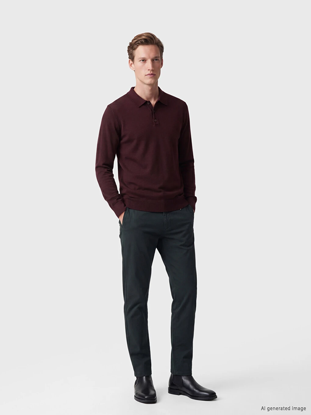 SOUTHBLUE Polo Kragna Regular Fit Muški Džemper Od Trikotaže