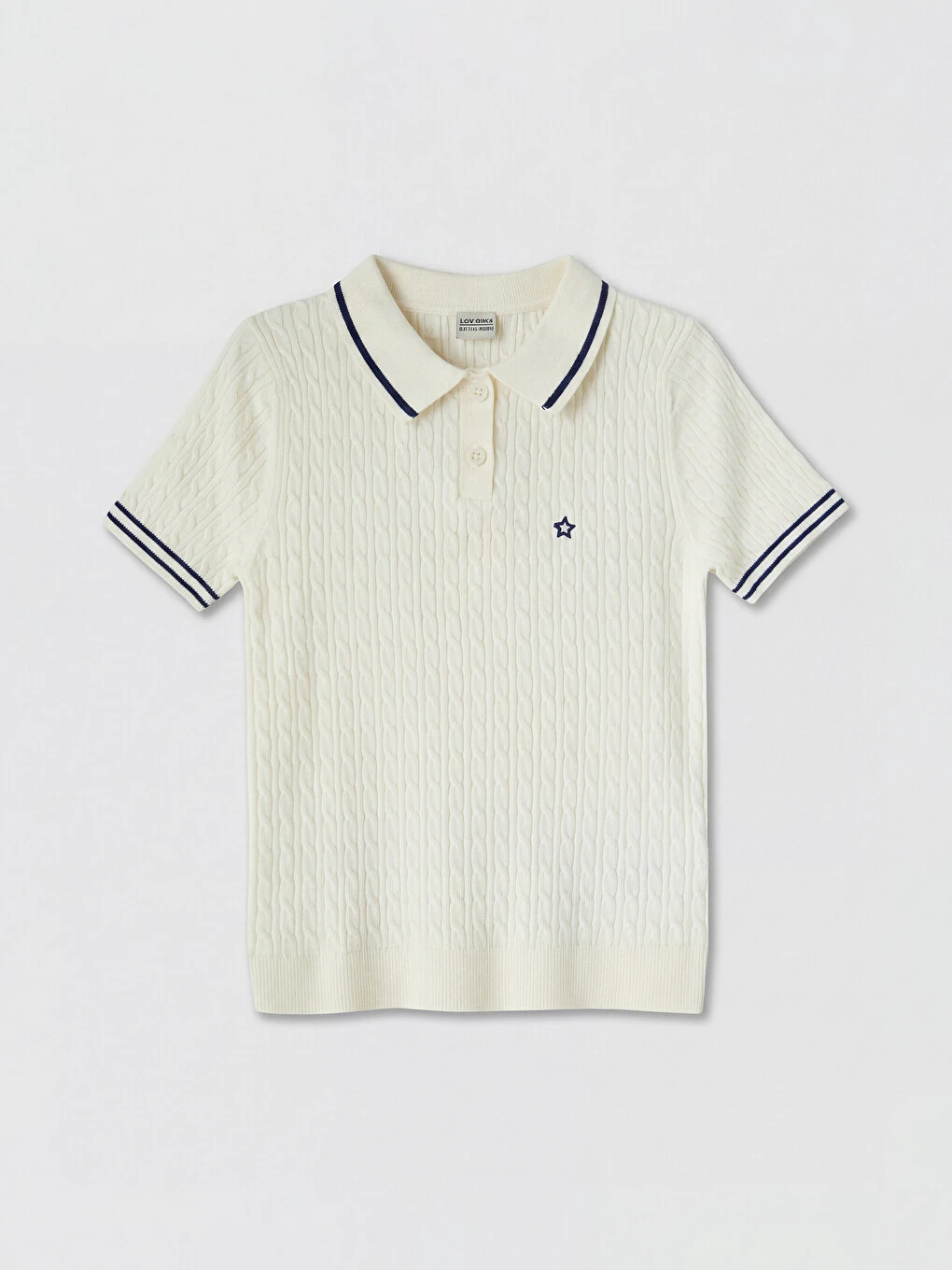 LCW Kids Polo Kragna Vezeni Devojački Trikotažni Džemper