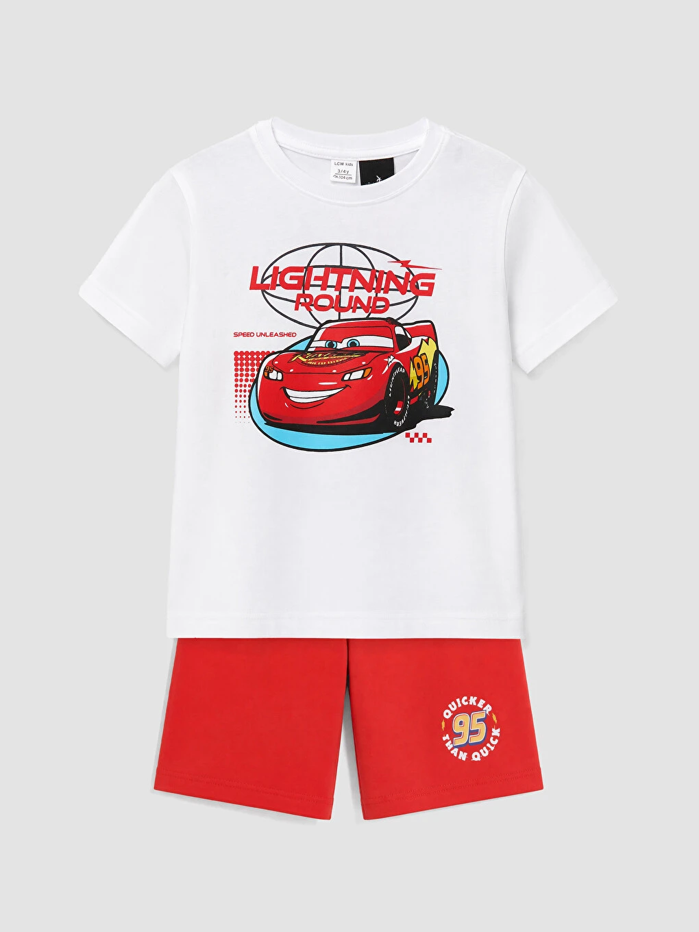 LCW Kids Dečiji Kratki Pidžama Komplet Sa Cars Printom