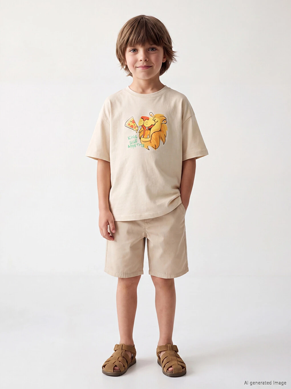 LCW Kids Okrugli Izrez Štampana Dečija Majica