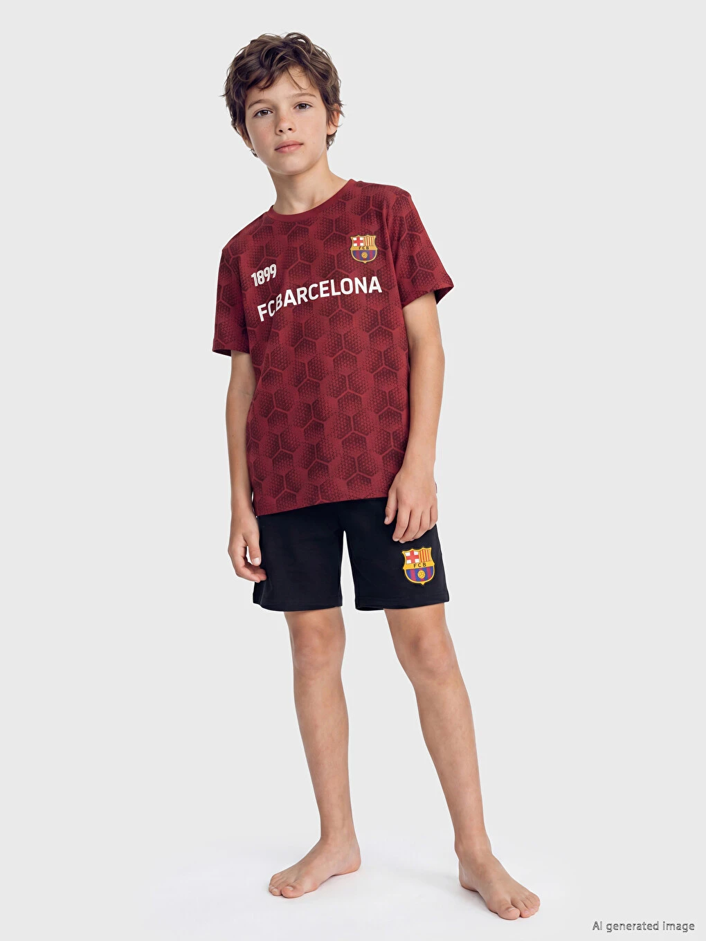 LCW Kids Fc Barcelona Štampani Dečiji Kratka Pidžama Komplet