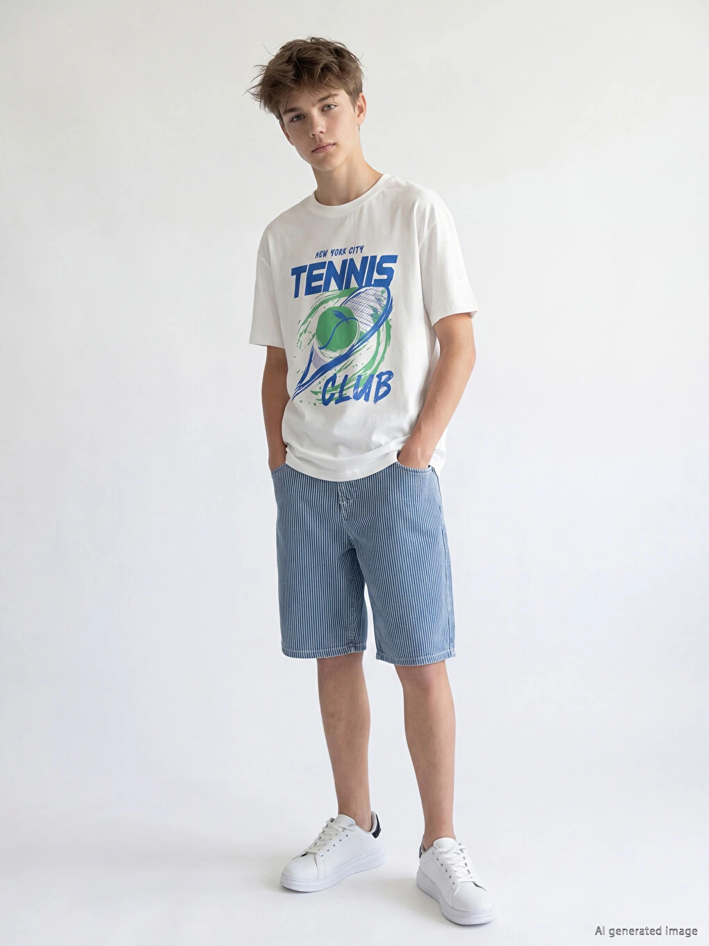LCW Kids Regular Fit Prugasti Dečiji Teksas Šorts