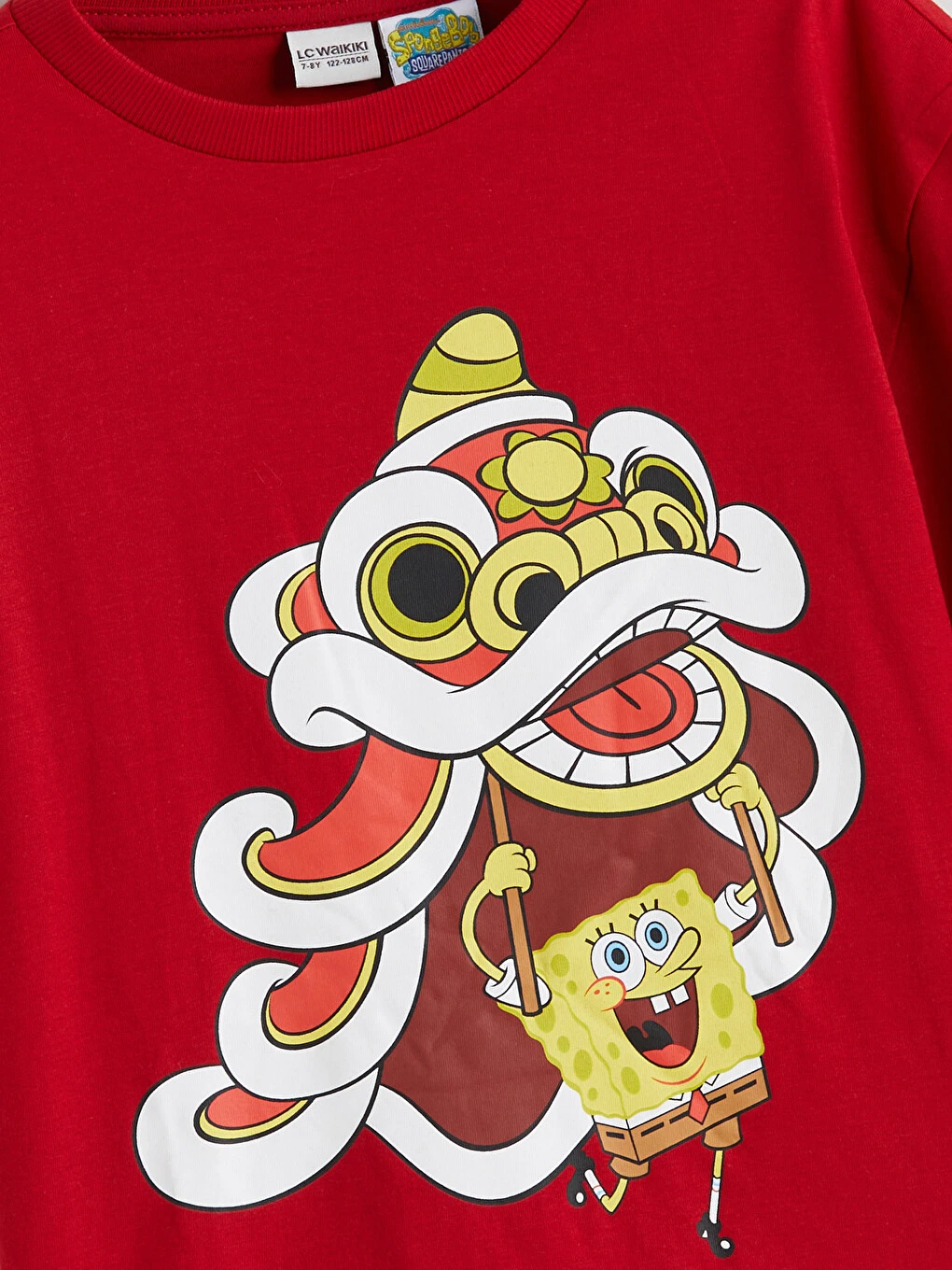 LCW Kids Majica Sa Okruglim Izrezom Štampana Spongebob Za Dečji