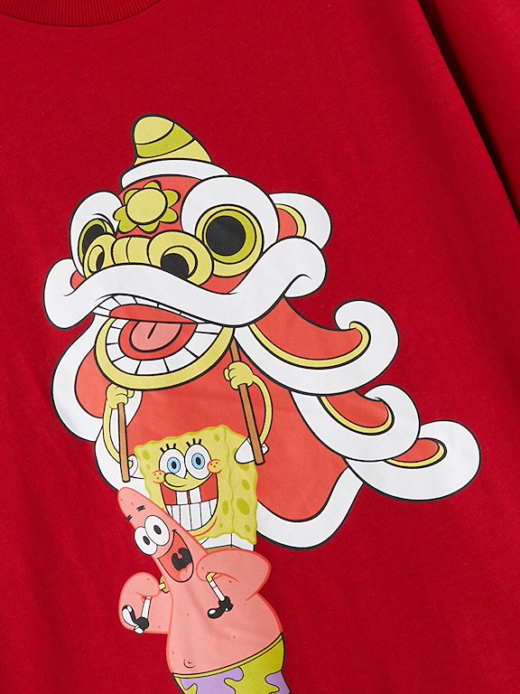 LCW Kids Majica Sa Okruglim Izrezom Štampana Spongebob Za Dečji