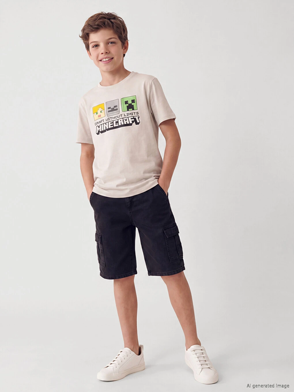 LCW Kids Dečija Minecraft Štampana Majica