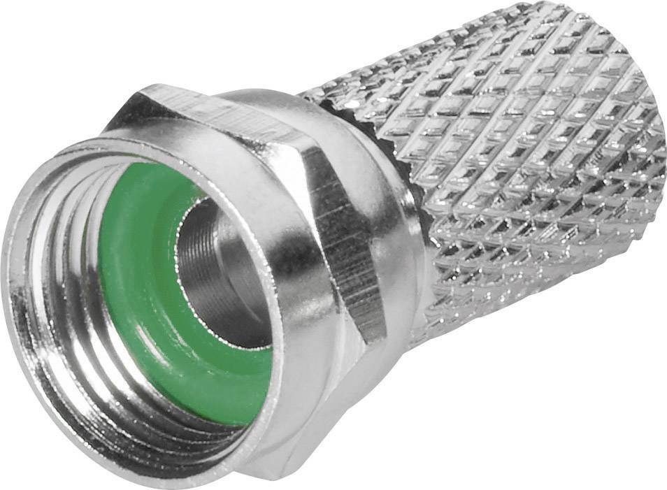 TRU COMPONENTS TC-2520041 F konektor srebrna, zelena ravni muški 100 kom (pak. 100 kom)
