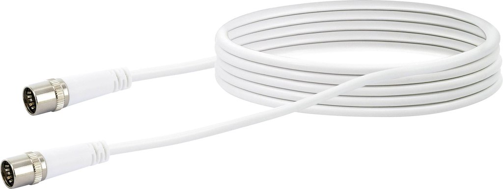 Schwaiger antena, SAT priključni kabl [1x brzi (Quick) muški F konektor – 1x brzi (Quick) muški F konektor] 5.00 m 10 dB četvorostruko oklopljen bela