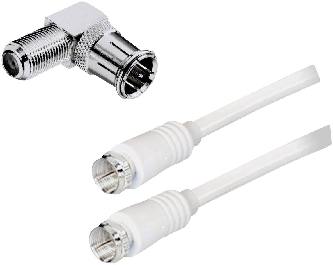 Antenski, SAT priključni kabl [1x F-utikač – 1x F-utikač] 2.50 m 85 dB dvostruko oklopljen, bele barve BKL Electronic