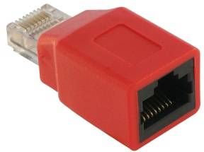 Delock mrezni adapter 1x RJ45 utikac na 1x RJ45 uticnica 0 mm crvena