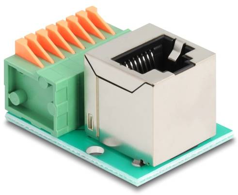 Delock mrezni adapter 1x RJ45 uticnica na 1x uticnica zelena, srebrna
