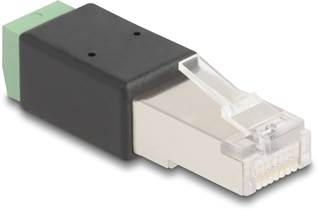Delock mrezni adapter 1x RJ45 utikac na 1x uticnica crna, zelena