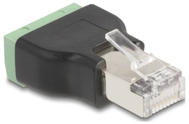 Delock mrezni adapter 1x RJ45 utikac na 1x vijacna sponka crno-zelena