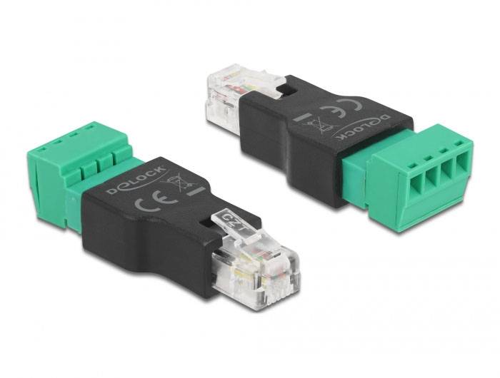 Delock mrezni adapter 1x RJ11 utikac na 1x uticnica 0 mm crna, zelena