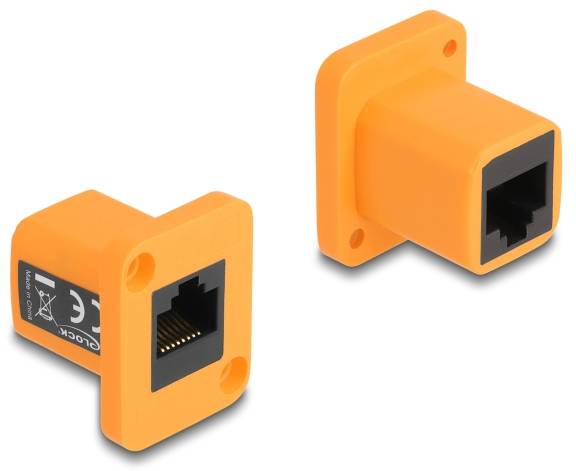 Delock mrezni adapter 1x RJ45 uticnica na 1x RJ45 uticnica oranzna