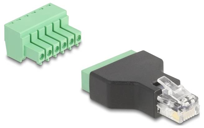 Delock mrezni adapter 1x RJ12 utikac na 1x vijacna sponka crno-zelena
