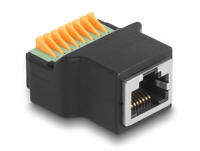Delock mrezni adapter 1x RJ45 uticnica na 1x uticnica crna, zelena