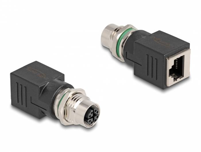 Delock mrezni adapter 1x M12 uticnica na 1x RJ45 uticnica crna