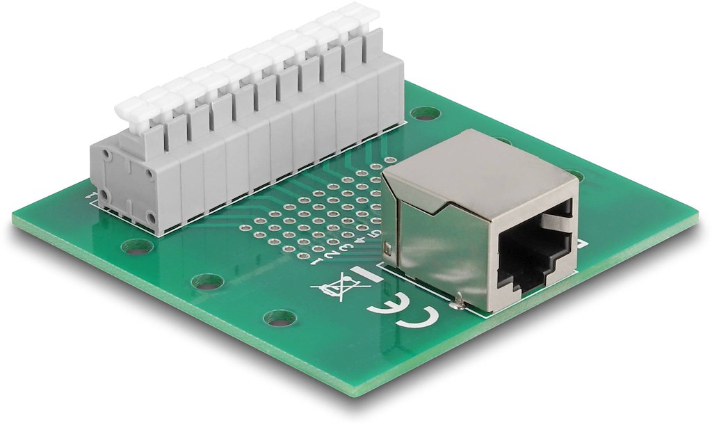 Delock mrezni adapter 1x RJ50 uticnica na 1x uticnica zelena, siva